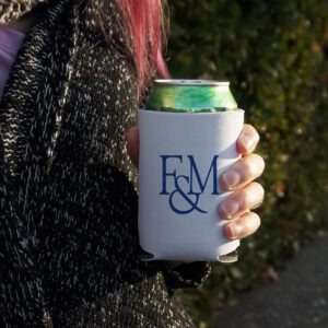 Franklin & Marshall College Secondary Logo Can Cooler - Drink Sleeve Hugger Collapsible Insulator - Beverage Insulated Holder