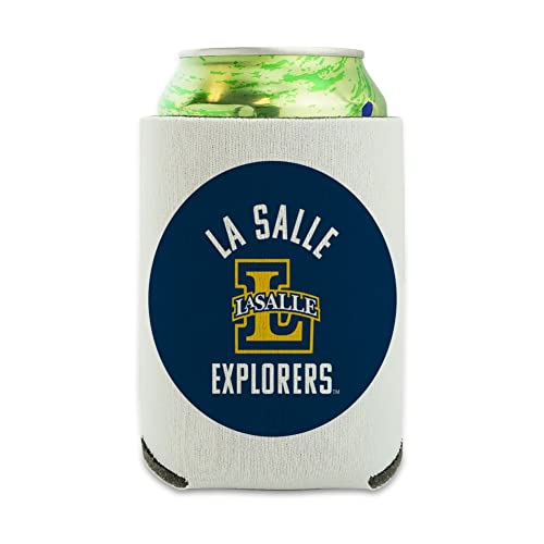 La Salle University Explorers Logo Can Cooler - Drink Sleeve Hugger Collapsible Insulator - Beverage Insulated Holder