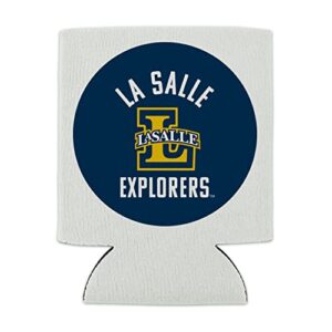 La Salle University Explorers Logo Can Cooler - Drink Sleeve Hugger Collapsible Insulator - Beverage Insulated Holder