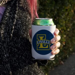 La Salle University Primary Logo Can Cooler - Drink Sleeve Hugger Collapsible Insulator - Beverage Insulated Holder