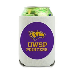 university of wisconsin-stevens point pointers logo can cooler - drink sleeve hugger collapsible insulator - beverage insulated holder