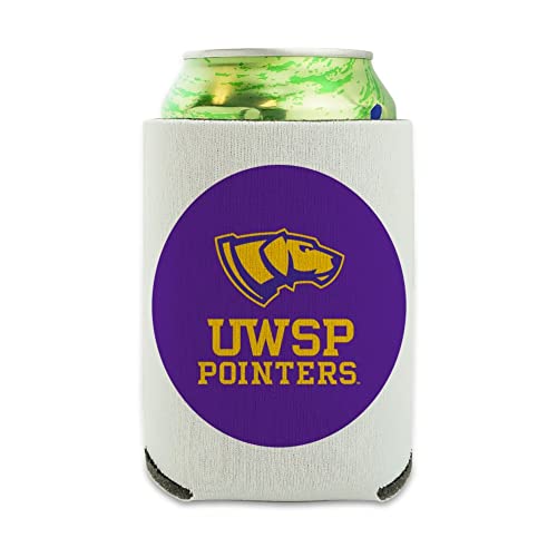 University of Wisconsin-Stevens Point Pointers Logo Can Cooler - Drink Sleeve Hugger Collapsible Insulator - Beverage Insulated Holder