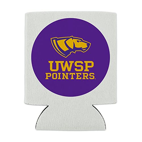 University of Wisconsin-Stevens Point Pointers Logo Can Cooler - Drink Sleeve Hugger Collapsible Insulator - Beverage Insulated Holder