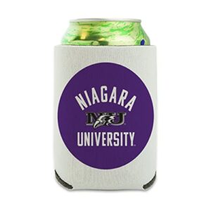 niagara university purple eagles logo can cooler - drink sleeve hugger collapsible insulator - beverage insulated holder