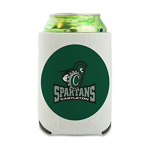 Castleton University Primary Logo Can Cooler - Drink Sleeve Hugger Collapsible Insulator - Beverage Insulated Holder