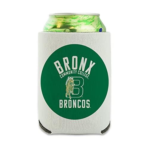 Bronx Community College Broncos Logo Can Cooler - Drink Sleeve Hugger Collapsible Insulator - Beverage Insulated Holder