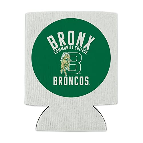 Bronx Community College Broncos Logo Can Cooler - Drink Sleeve Hugger Collapsible Insulator - Beverage Insulated Holder