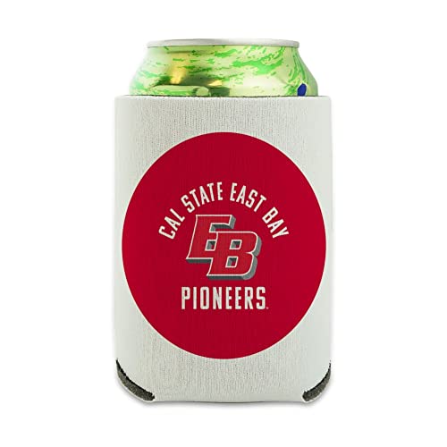 California State University, East Bay Pioneers Logo Can Cooler - Drink Sleeve Hugger Collapsible Insulator - Beverage Insulated Holder