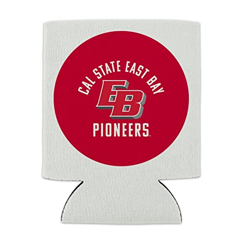 California State University, East Bay Pioneers Logo Can Cooler - Drink Sleeve Hugger Collapsible Insulator - Beverage Insulated Holder