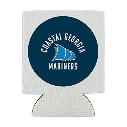 College of Coastal Georgia Mariners Logo Can Cooler - Drink Sleeve Hugger Collapsible Insulator - Beverage Insulated Holder