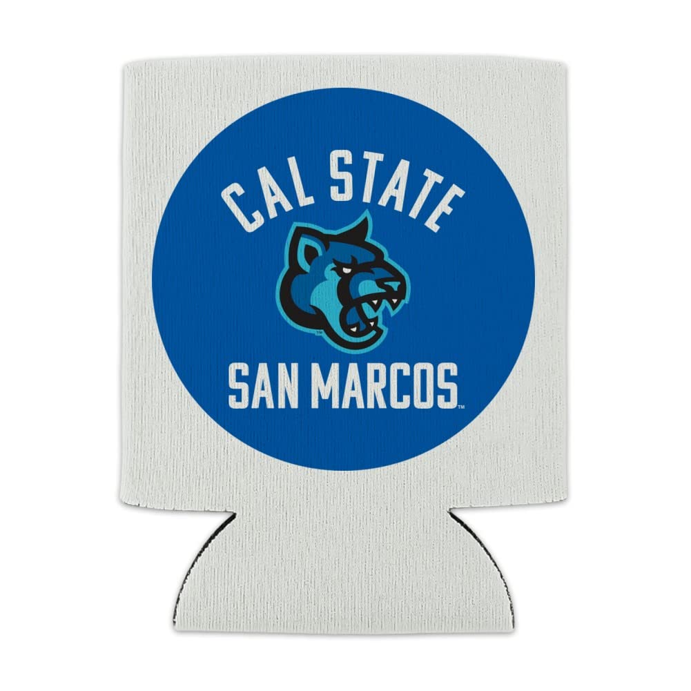 California State University San Marcos Cougars Logo Can Cooler - Drink Sleeve Hugger Collapsible Insulator - Beverage Insulated Holder