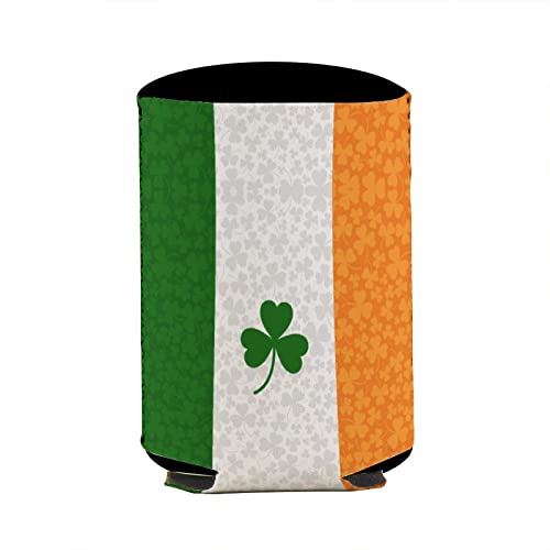 2 PCS Irish Flag with Shamrock Pattern Can Cooler Party Gift Beer Drink Coolers Coolies