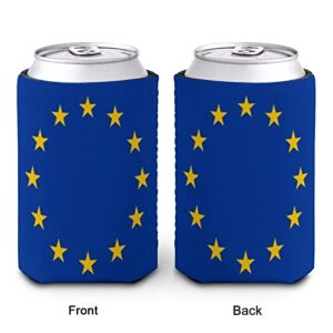 2 PCS European Union Flag Can Cooler Party Gift Beer Drink Coolers Coolies