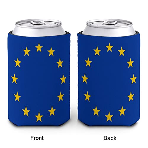 2 PCS European Union Flag Can Cooler Party Gift Beer Drink Coolers Coolies