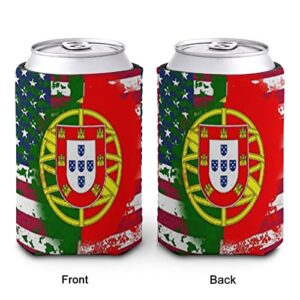 2 PCS Portuguese Us Half Portugal America Flag Can Cooler Party Gift Beer Drink Coolers Coolies