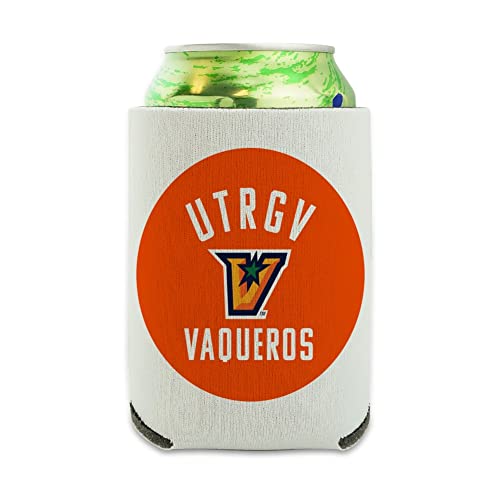 The University of Texas Rio Grande Valley Vaqueros Logo Can Cooler - Drink Sleeve Hugger Collapsible Insulator - Beverage Insulated Holder