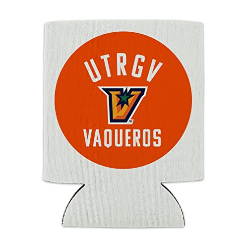 The University of Texas Rio Grande Valley Vaqueros Logo Can Cooler - Drink Sleeve Hugger Collapsible Insulator - Beverage Insulated Holder