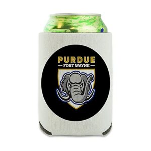 purdue university - fort wayne primary logo can cooler - drink sleeve hugger collapsible insulator - beverage insulated holder