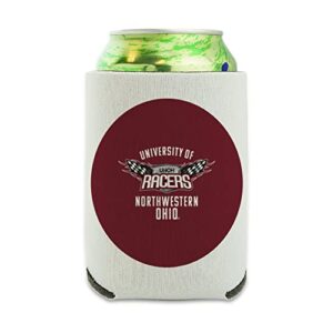 university of northwestern ohio racers logo can cooler - drink sleeve hugger collapsible insulator - beverage insulated holder