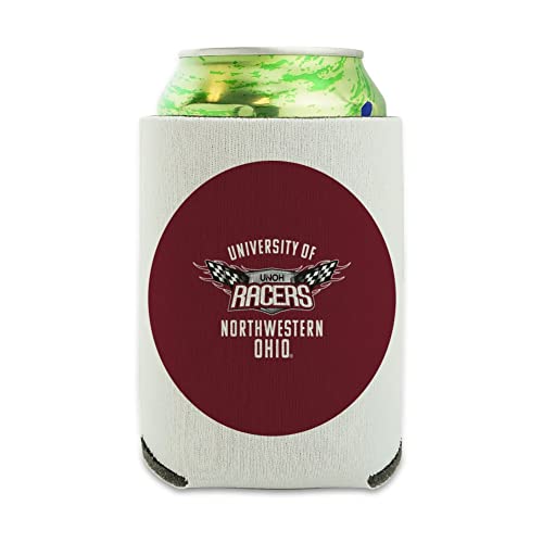 University of Northwestern Ohio Racers Logo Can Cooler - Drink Sleeve Hugger Collapsible Insulator - Beverage Insulated Holder