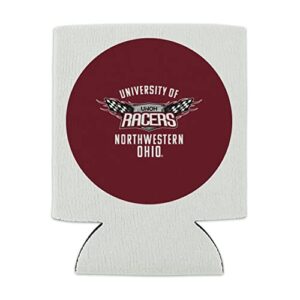 University of Northwestern Ohio Racers Logo Can Cooler - Drink Sleeve Hugger Collapsible Insulator - Beverage Insulated Holder