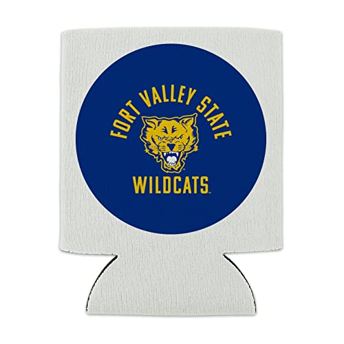 Fort Valley State University Wildcats Logo Can Cooler - Drink Sleeve Hugger Collapsible Insulator - Beverage Insulated Holder