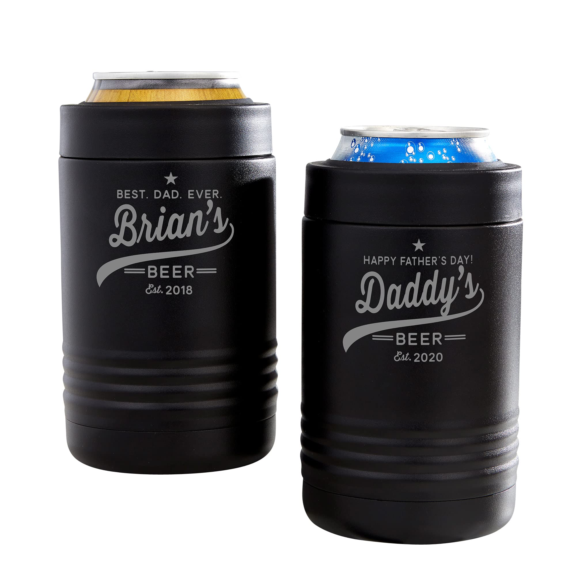 Personalization Universe Dad's Brewing Company Personalized Stainless Insulated Can Holder