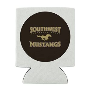 Southwest Minnesota State University Mustangs Logo Can Cooler - Drink Sleeve Hugger Collapsible Insulator - Beverage Insulated Holder