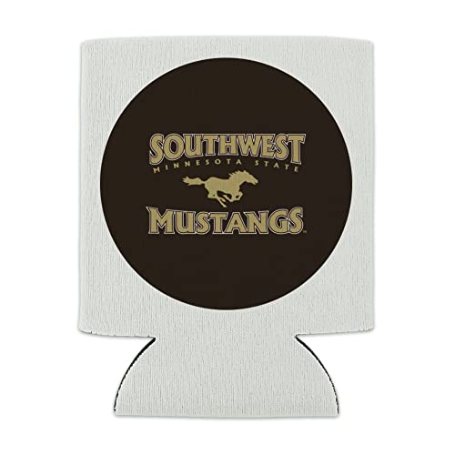 Southwest Minnesota State University Mustangs Logo Can Cooler - Drink Sleeve Hugger Collapsible Insulator - Beverage Insulated Holder