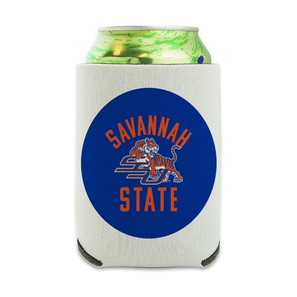 Savannah State University Tigers Logo Can Cooler - Drink Sleeve Hugger Collapsible Insulator - Beverage Insulated Holder