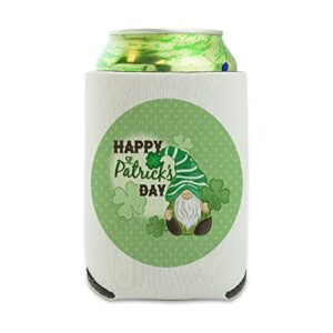 st. patrick day gnome can cooler - drink sleeve hugger collapsible insulator - beverage insulated holder