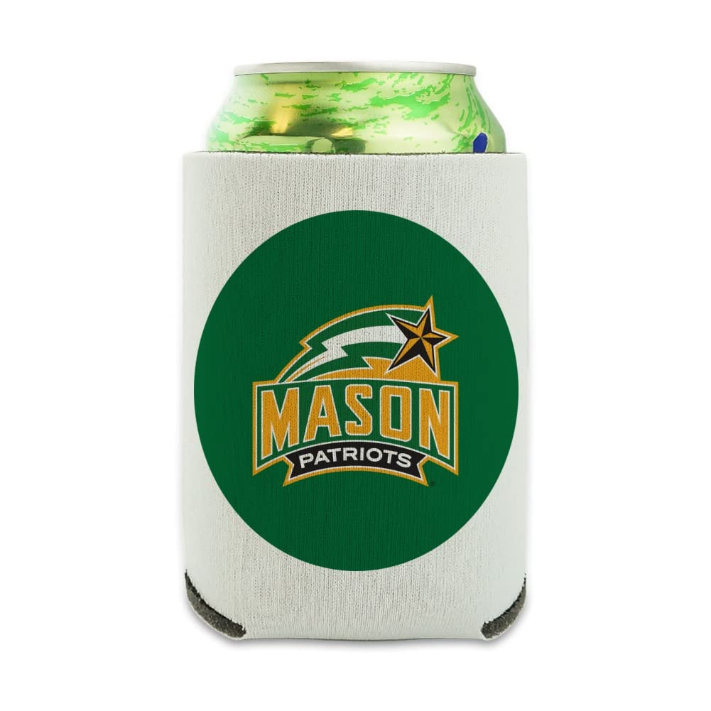 George Mason University Primary Logo Can Cooler - Drink Sleeve Hugger Collapsible Insulator - Beverage Insulated Holder