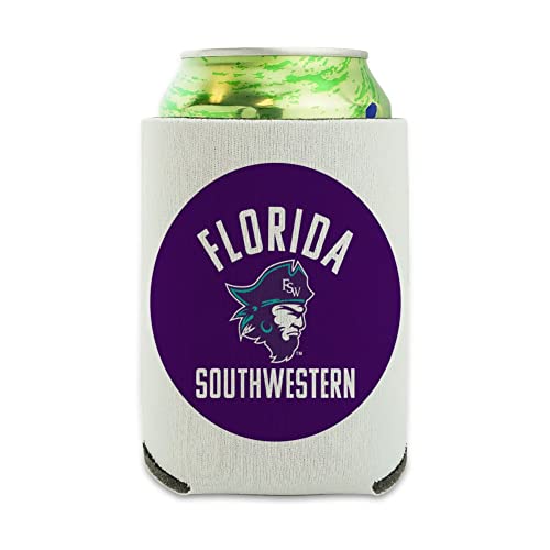 Florida Southwestern State College Buccaneers Logo Can Cooler - Drink Sleeve Hugger Collapsible Insulator - Beverage Insulated Holder