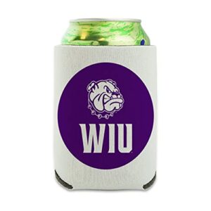 western illinois university leathernecks logo can cooler - drink sleeve hugger collapsible insulator - beverage insulated holder