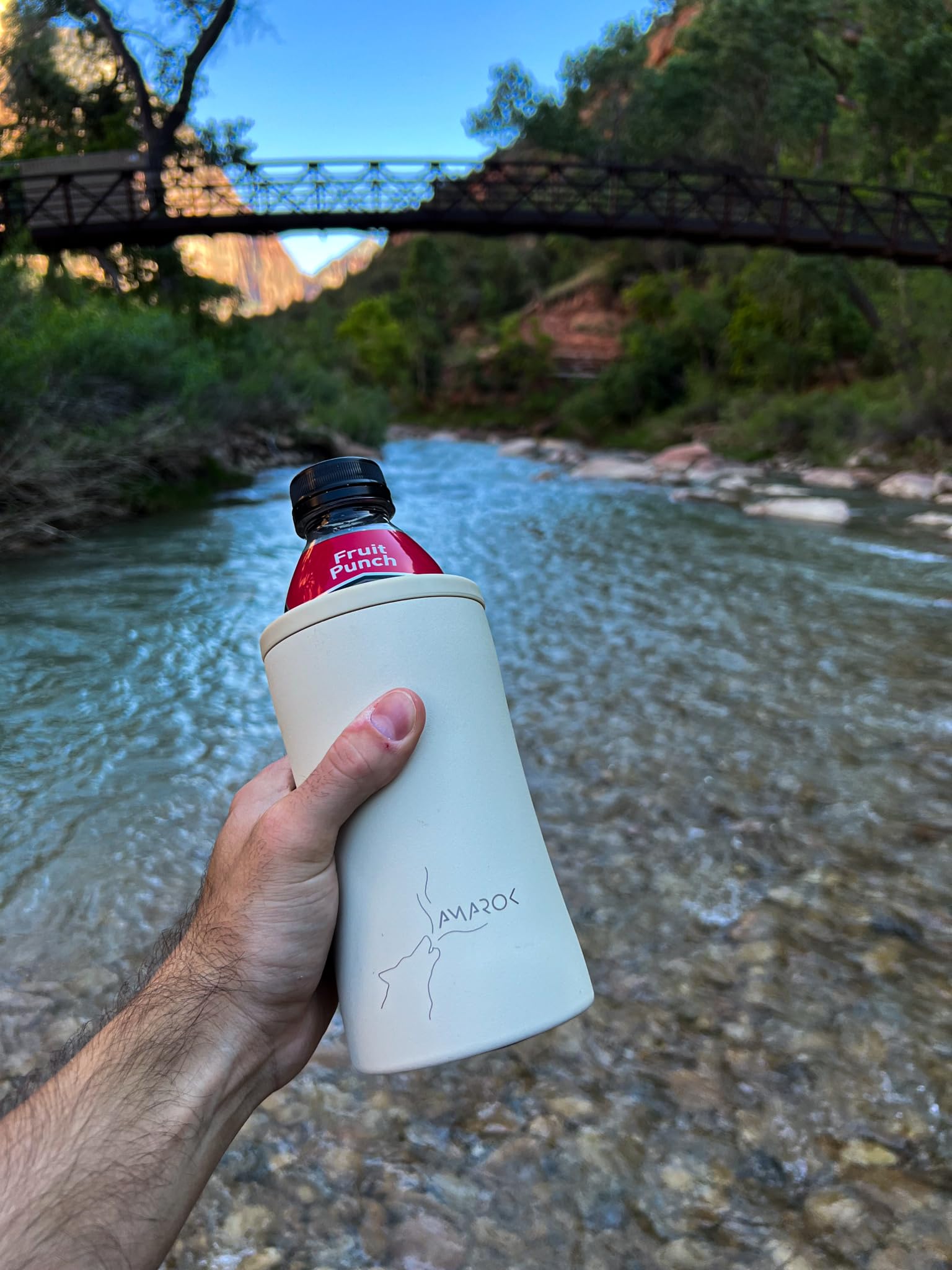 The Amarok Bottle Cooler (Off White, fits All 20oz Bottles and More)