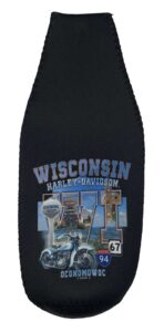 wisconsin harley-davidson harley-davidson custom neoprene zippered bottle wrap