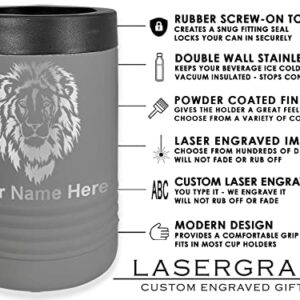 LaserGram Double Wall Insulated Beverage Can Holder, Soccer Coach, Personalized Engraving Included (Standard Can, Gray)