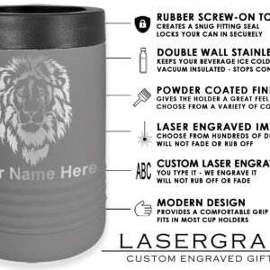 LaserGram Double Wall Insulated Beverage Can Holder, Hecho en Toluca, Personalized Engraving Included (Standard Can, Gray)