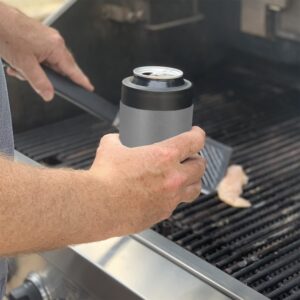 LaserGram Double Wall Insulated Beverage Can Holder, Hawk, Personalized Engraving Included (Standard Can, Gray)