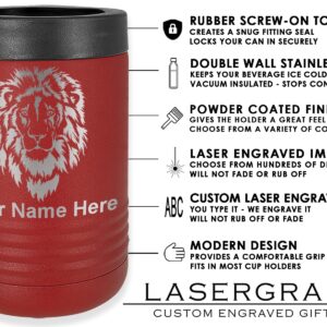 LaserGram Double Wall Insulated Beverage Can Holder, Horse Head 1, Personalized Engraving Included (Standard Can, Maroon)