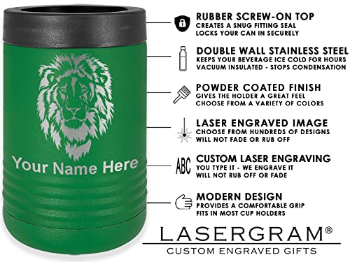 LaserGram Double Wall Insulated Beverage Can Holder, Chinese Honor Symbol, Personalized Engraving Included (Standard Can, Green)