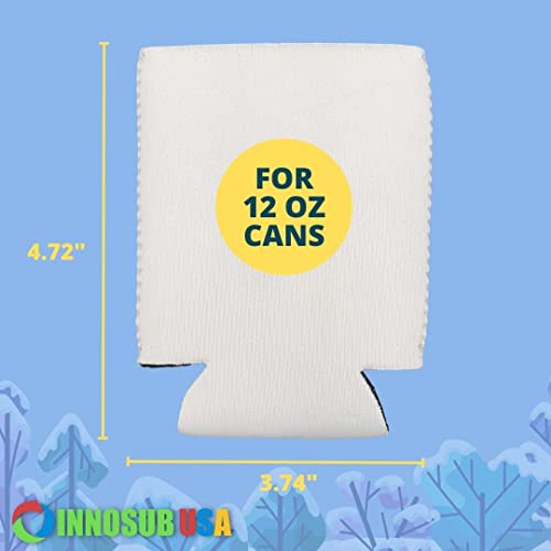 Sublimation Blank Products Can Cooler Neoprene 12 OZ Blank 5 Pack for Dye Printing - made by INNOSUB USA