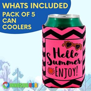 Sublimation Blank Products Can Cooler Neoprene 12 OZ Blank 5 Pack for Dye Printing - made by INNOSUB USA