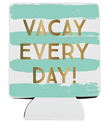 Slant Collections Insulated Can Cover, 4 x 5.2-Inch, Vacay Everyday