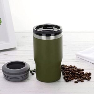 14oz Can Bottle Insulated Holder, 304 Stainless Steel Insulated Can Cooler for Outdoor Drinking Car (OD Green)