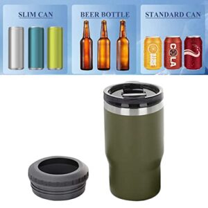 14oz Can Bottle Insulated Holder, 304 Stainless Steel Insulated Can Cooler for Outdoor Drinking Car (OD Green)