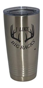 rogue river tactical funny hunting 20 oz. travel tumbler mug cup w/lid vacuum insulated hot or cold i like big racks hunter gift