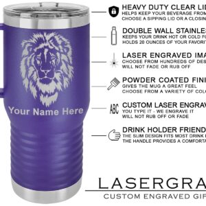 LaserGram 20oz Vacuum Insulated Travel Mug with Handle, NP Nurse Practitioner, Personalized Engraving Included (Dark Purple)