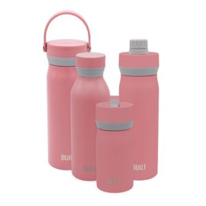 BUILT Cascade Water Bottle, 18 ounces, Pink