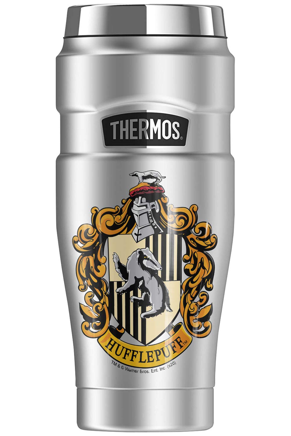 THERMOS Harry Potter Hufflepuff House Crest, STAINLESS KING Stainless Steel Travel Tumbler, Vacuum insulated & Double Wall, 16oz